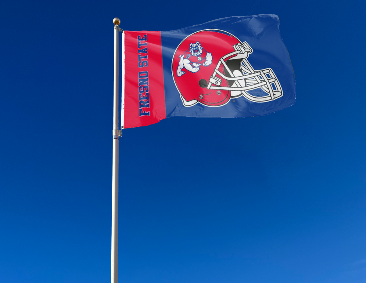 3x5 Fresno State Flag With Fresno State Football Helmet Logo A To Z