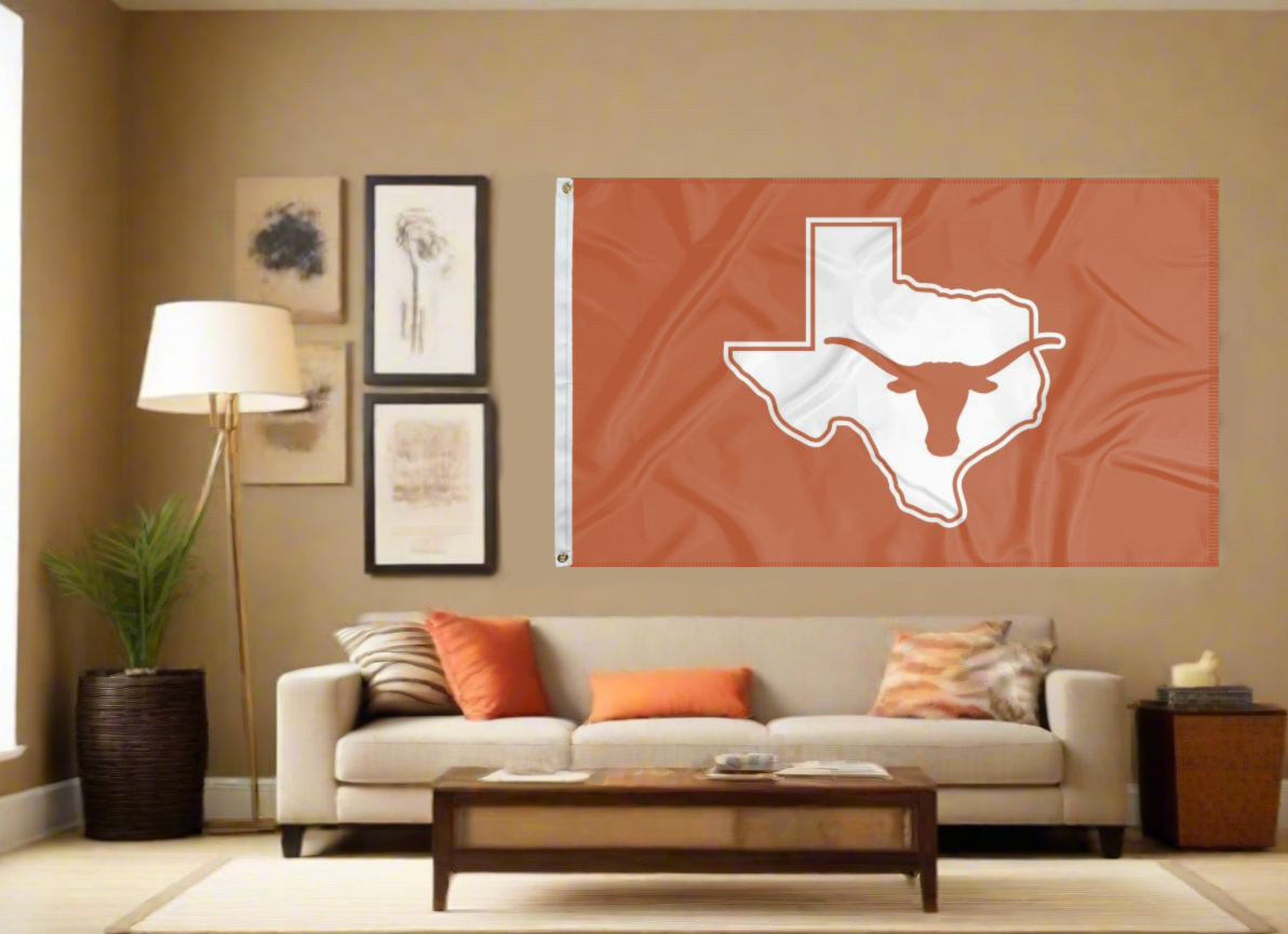 3x5 University of Texas Longhorns Flag with State of Texas Border Logo ...