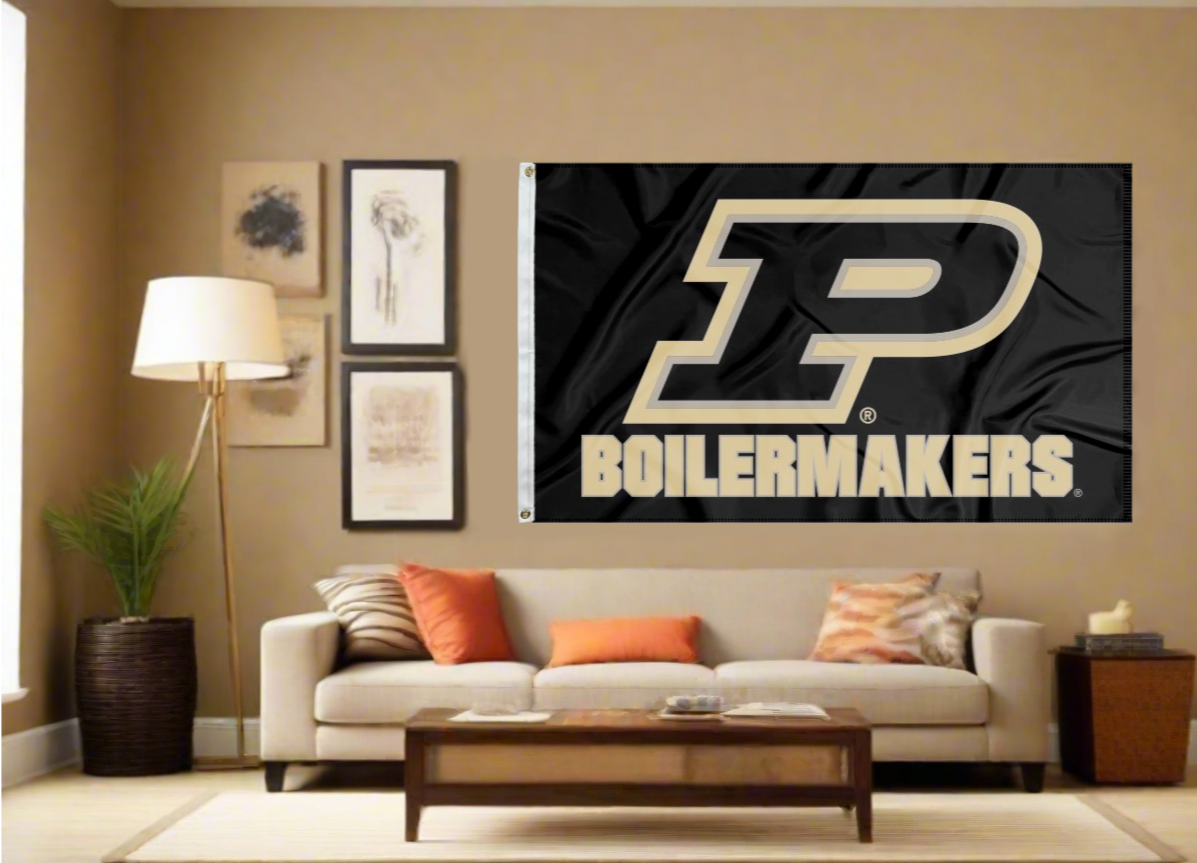 3x5 Purdue Flag with P Boilermakers Logo – A to Z Flags, LLC
