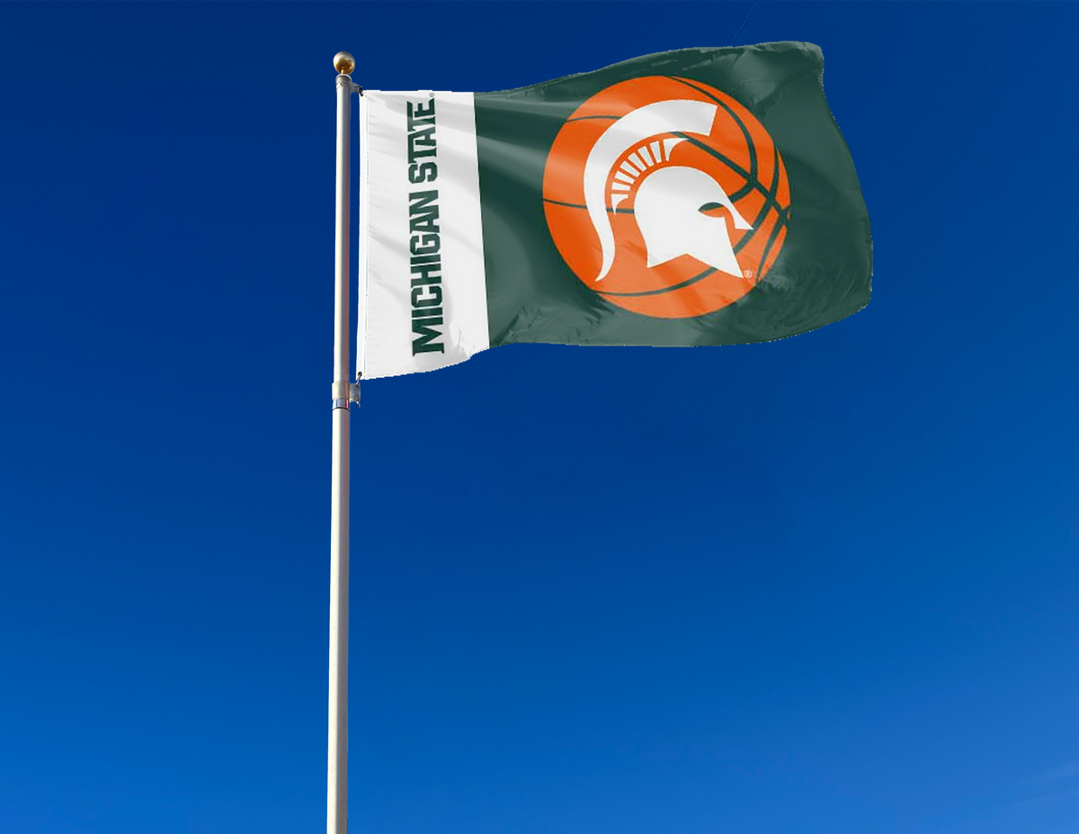 3x5 Michigan State Flag with MSU Basketball Logo – A to Z Flags, LLC