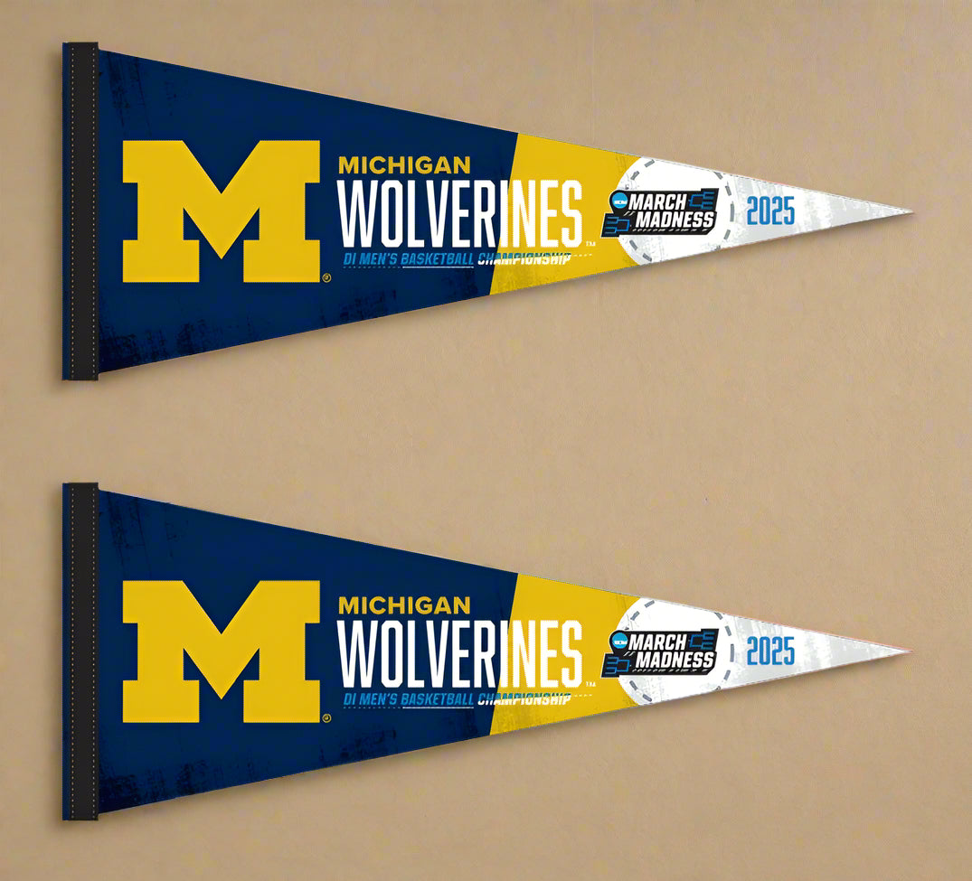 Michigan Wolverines March Madness 2025 Basketball 2 Pack Pennants – A ...