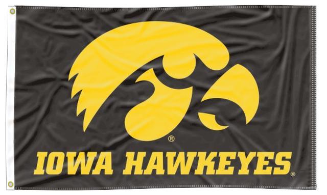 Iowa - Hawkeyes Black 3x5 Flag – A to Z Flags, LLC