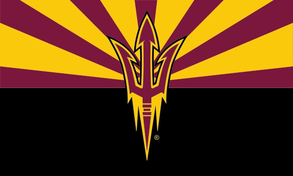 3x5 ASU Flag with ASU Pitchfork Logo and Arizona State Flag Style Back ...