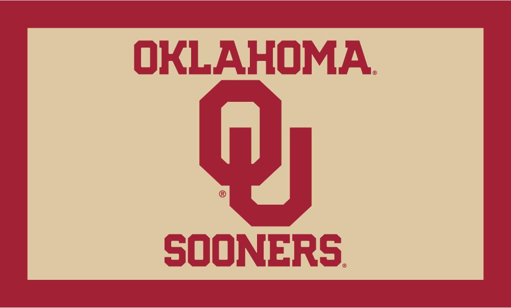 Red and Cream 3x5 University of Oklahoma Flag with Oklahoma OU Sooners ...