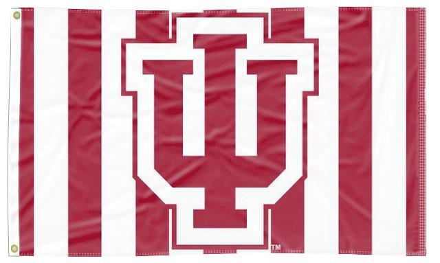 Indiana University 3x5 Flag with Candy Stripes Background and Indiana ...