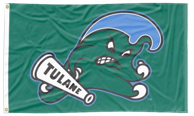 Tulane University - Green Wave Green 3x5 Flag – A to Z Flags, LLC