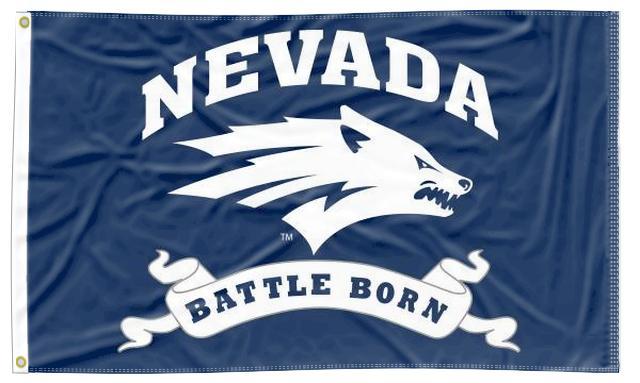 University of Nevada Reno - Battle Born Wolf Pack Blue 3x5 Flag – A to ...