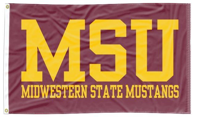 Midwestern State - Mustangs Maroon 3x5 Flag – A to Z Flags, LLC