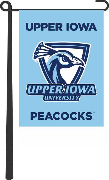 Upper Iowa University - Peacocks Garden Flag – A to Z Flags, LLC