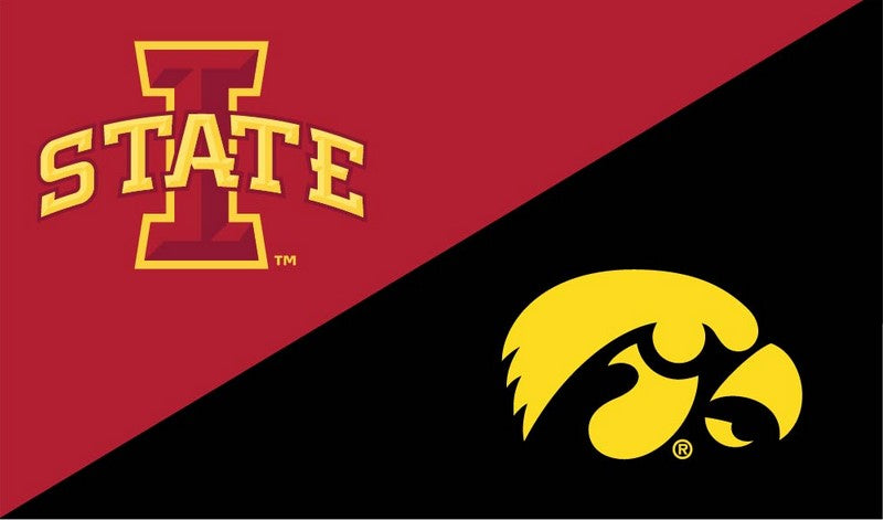 3x5 University of Iowa and Iowa State University House Divided Flag – A ...
